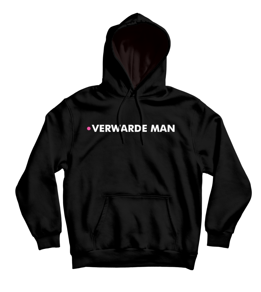Verwarde man hoodie - zwart